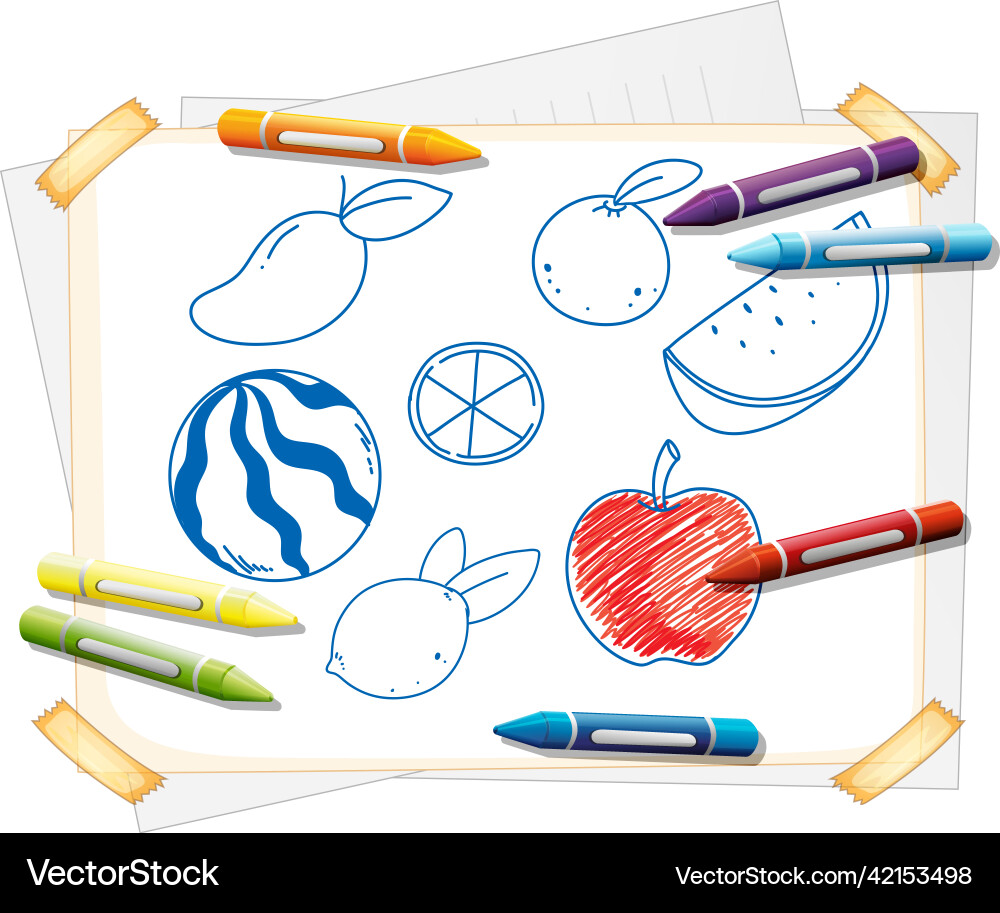 Colouring book template for kids Royalty Free Vector Image