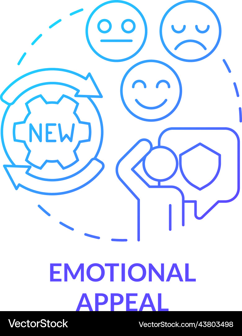 Emotional appeal blue gradient concept icon Vector Image
