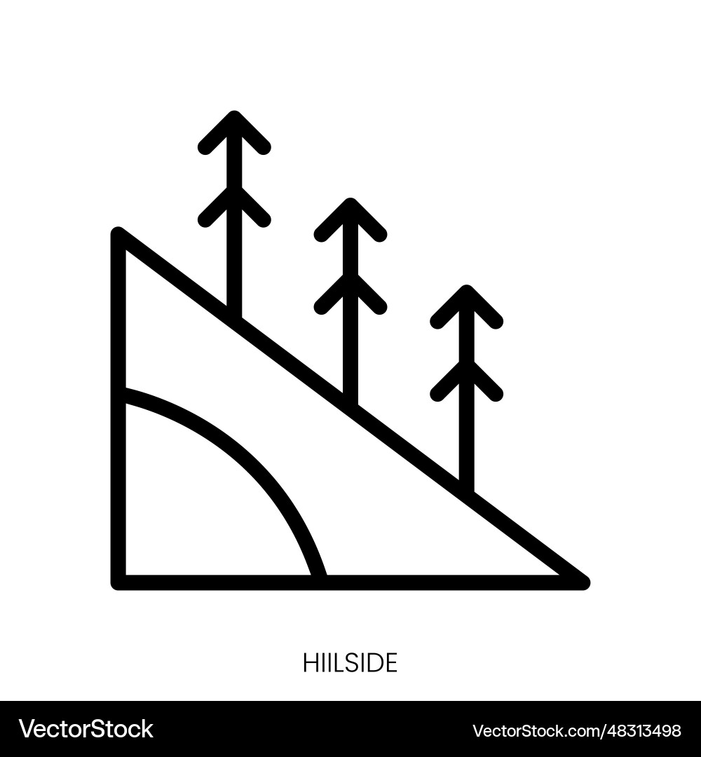 Hiilside icon line art style design isolated Vector Image