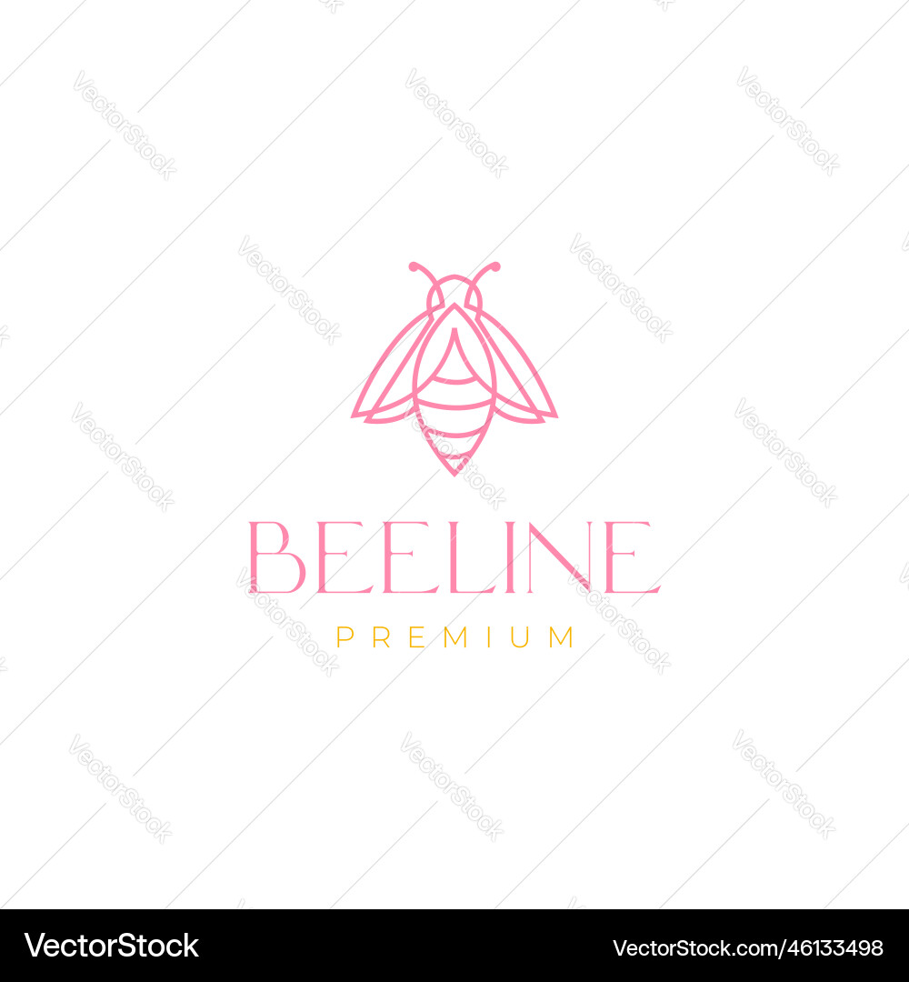 Honey bee insect flying bubble bee line wings Vector Image