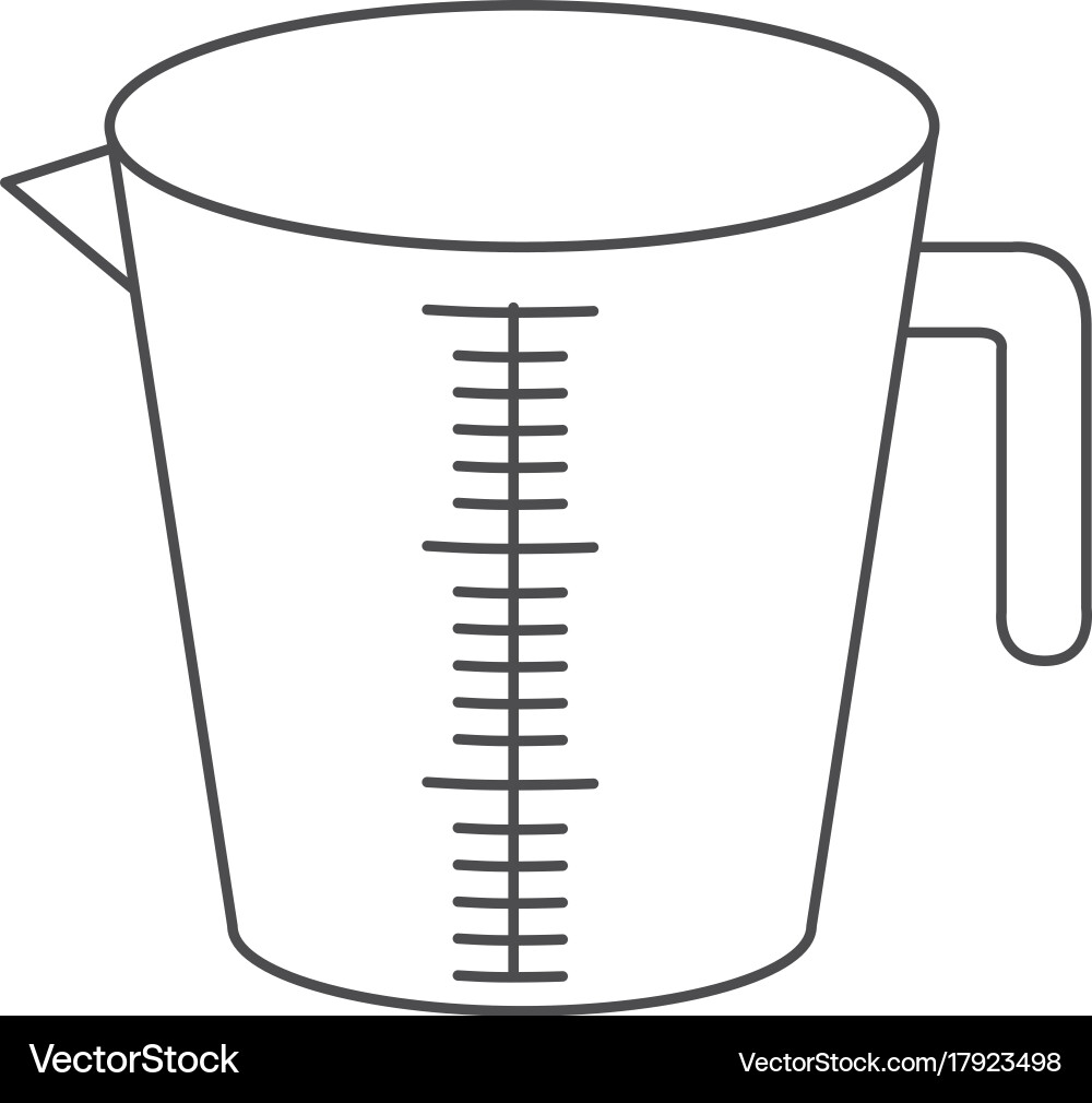 Jar with handle and measure scale monochrome Vector Image