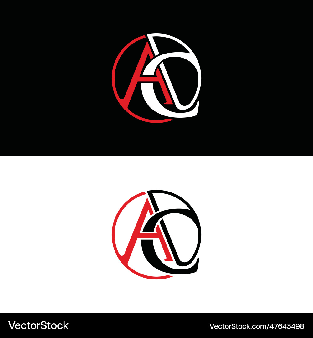 Letter ac in circle logo design logo design Vector Image