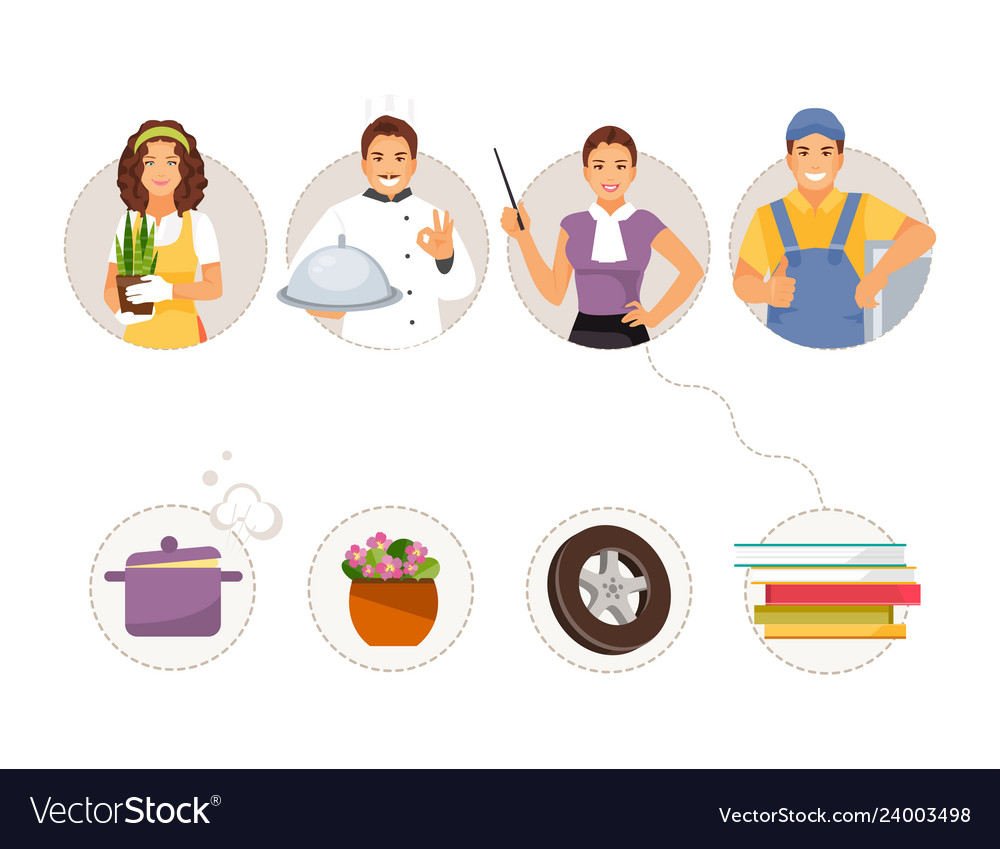 Match professions and objects Royalty Free Vector Image