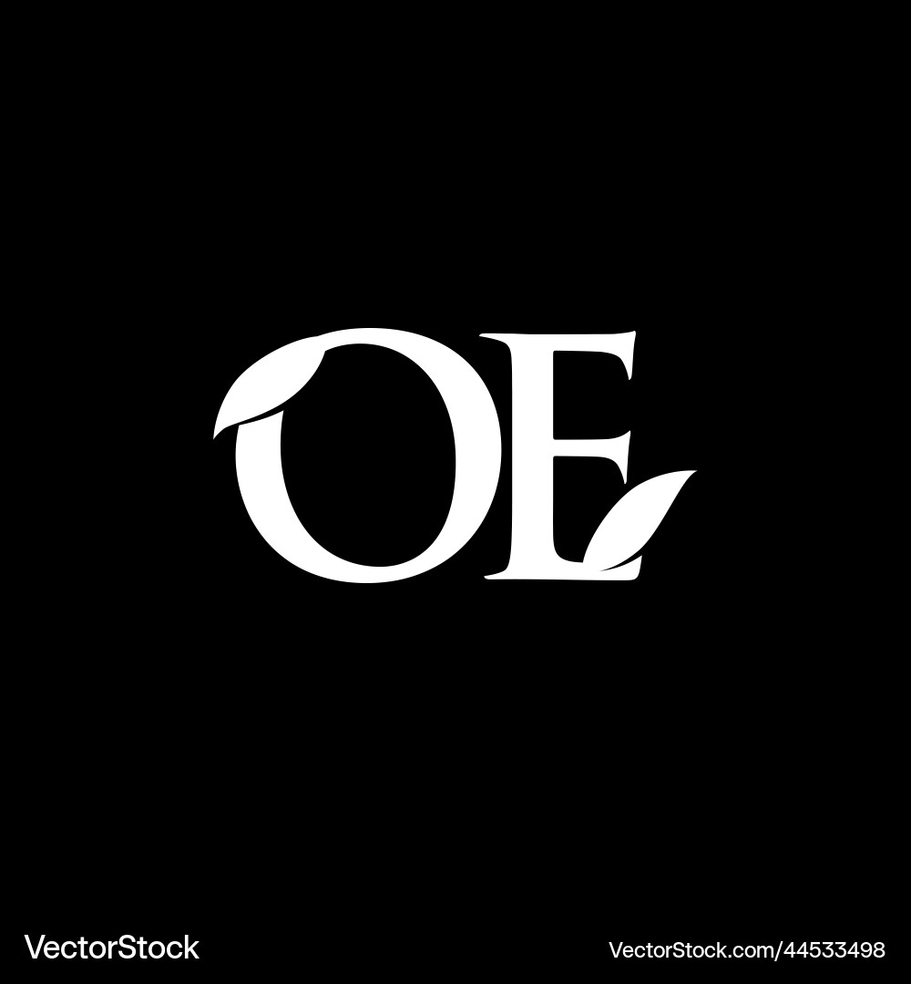 Oe logo leaf nature green Royalty Free Vector Image