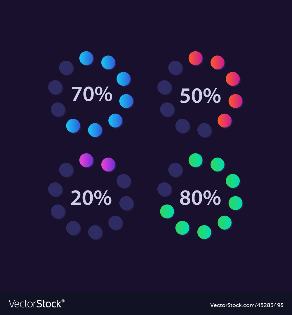 Radial gradient progress infographic chart design Vector Image