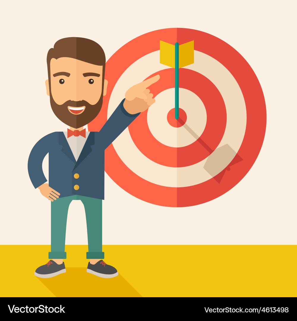Salesman hit the sales target Royalty Free Vector Image
