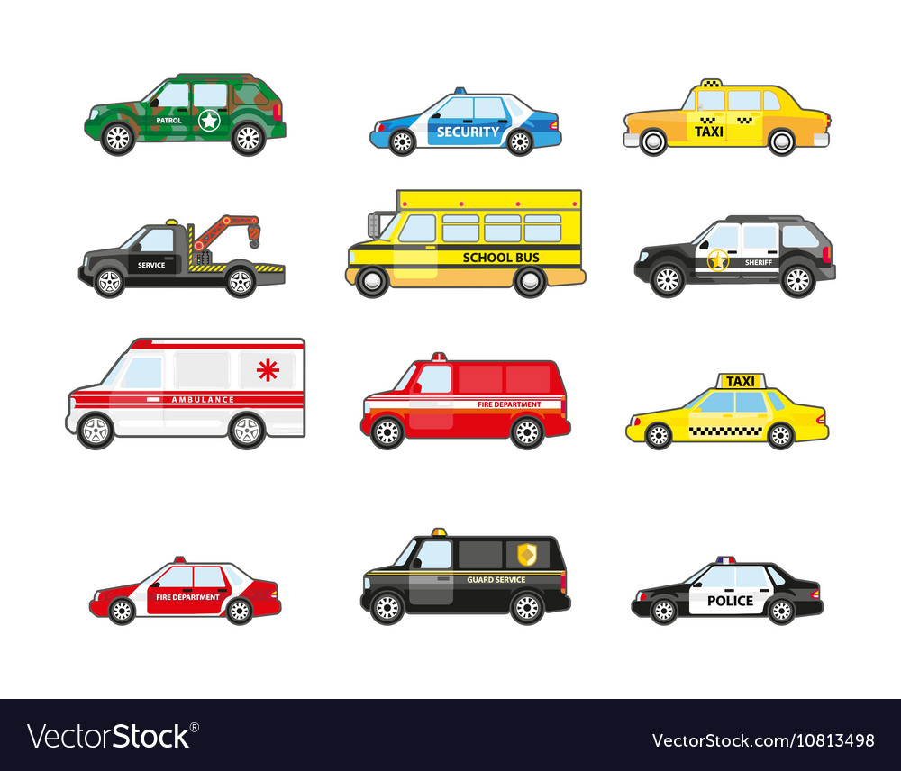 Set different types transportation icons Vector Image Set different types transportation icons Vector Image