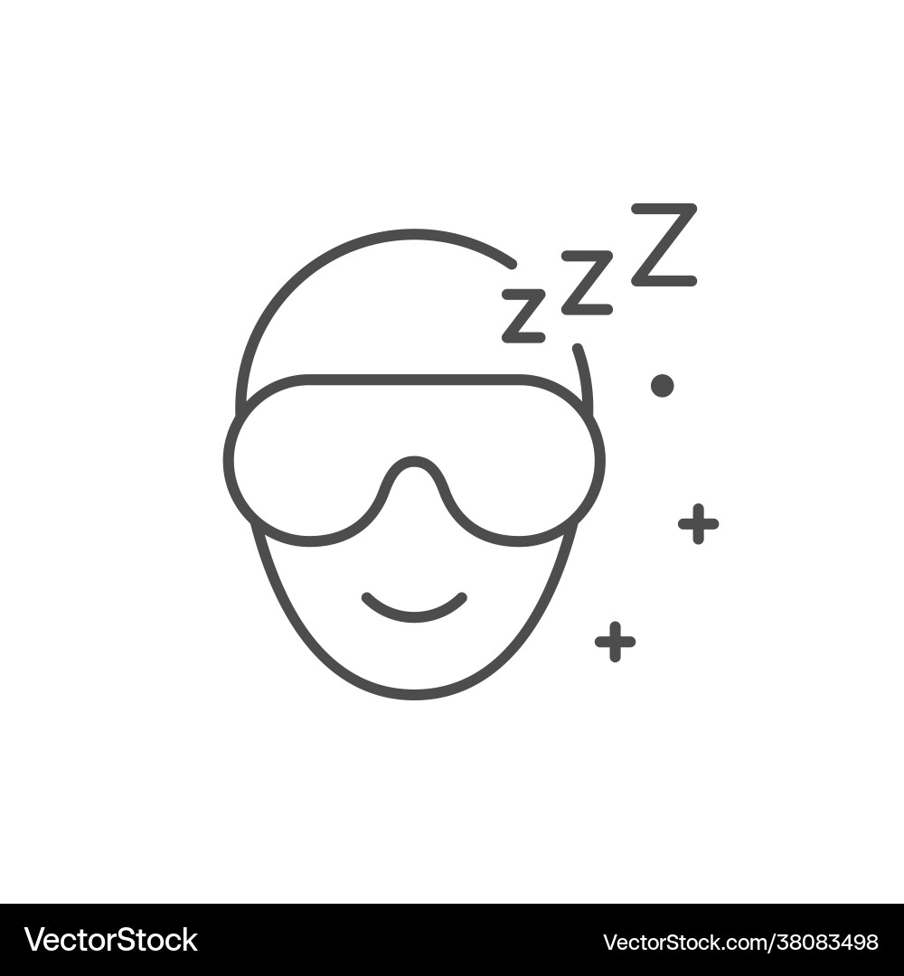 Sleeping person line outline icon Royalty Free Vector Image