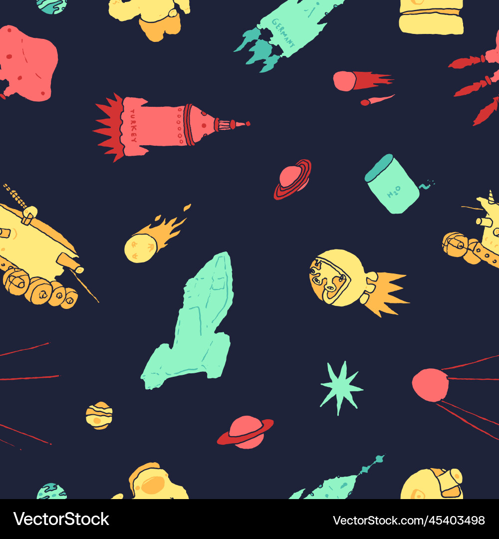 Space background for kids colorful Royalty Free Vector Image