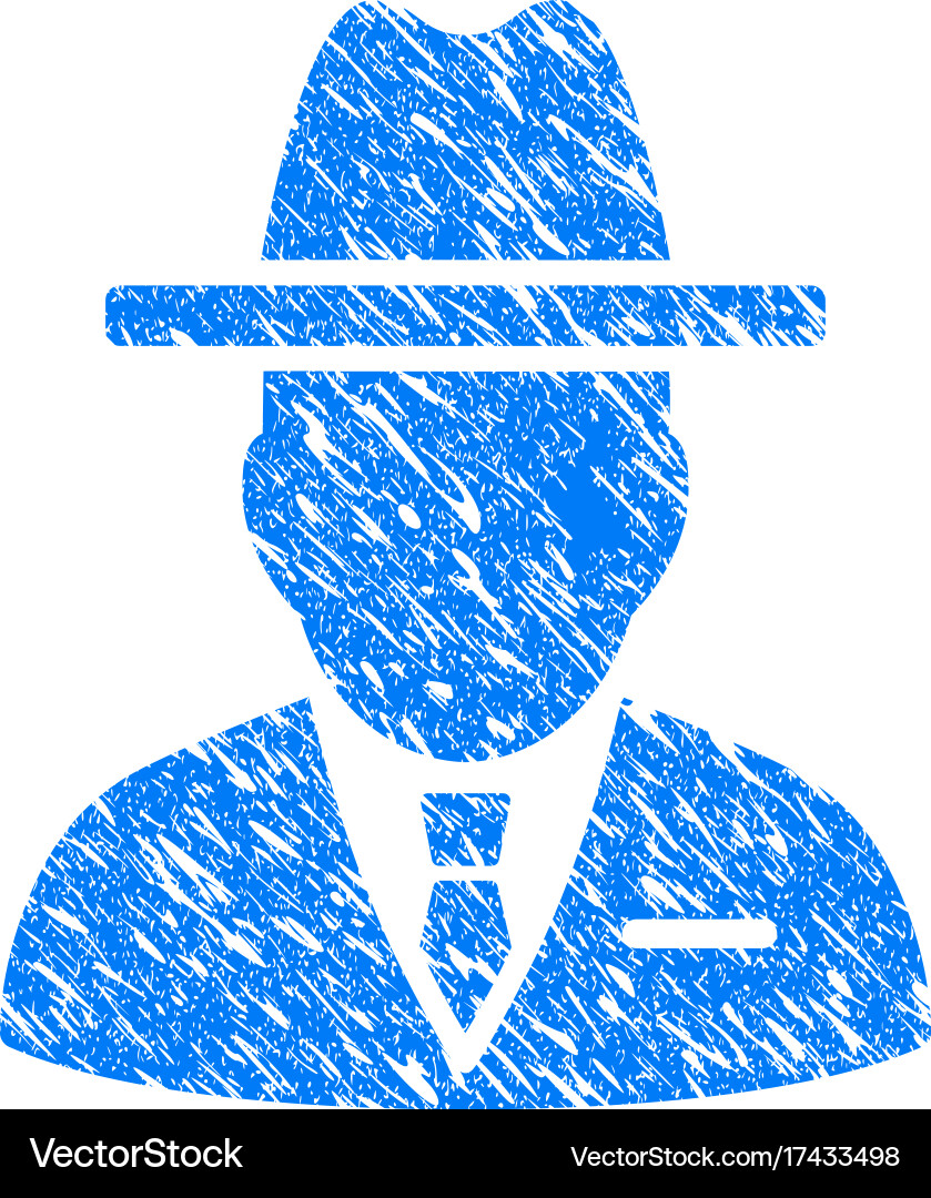 Spy person grunge icon Royalty Free Vector Image