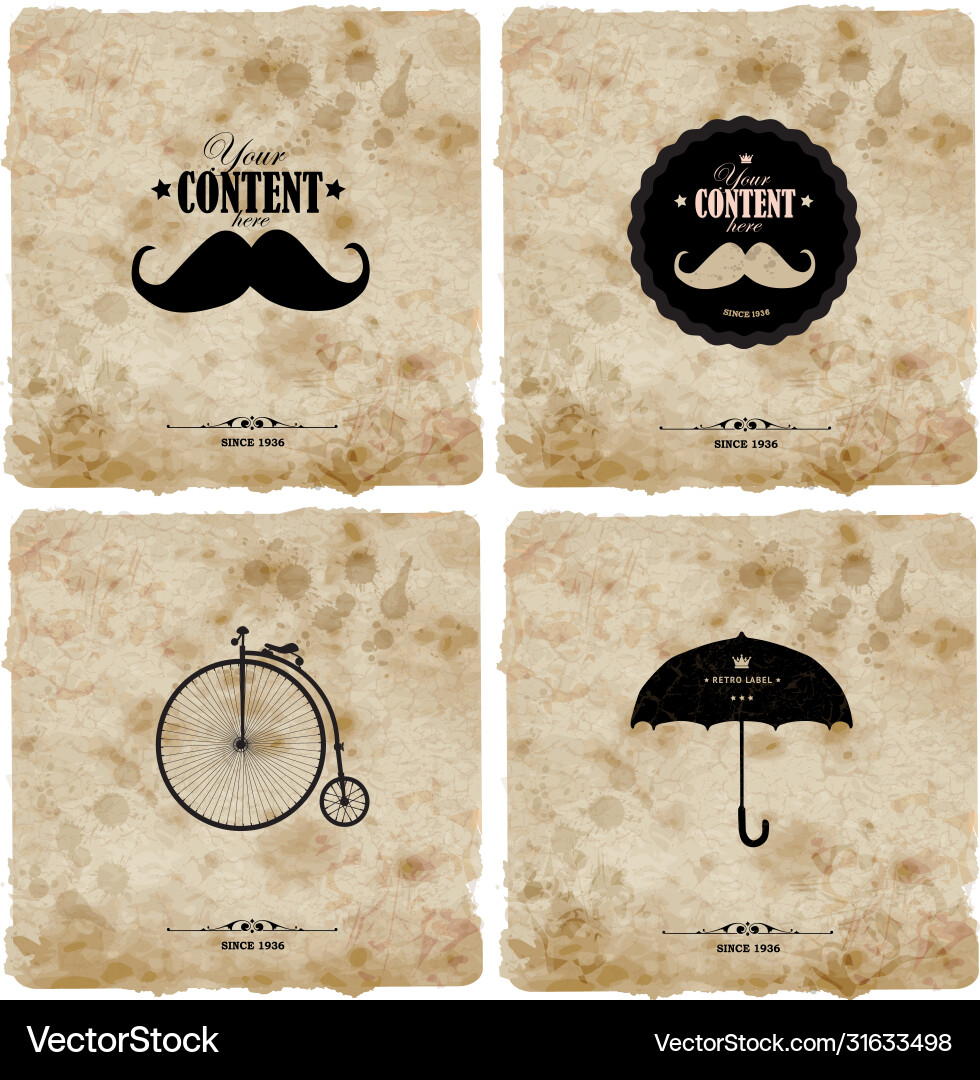 Vintage postcard retro style design collection Vector Image