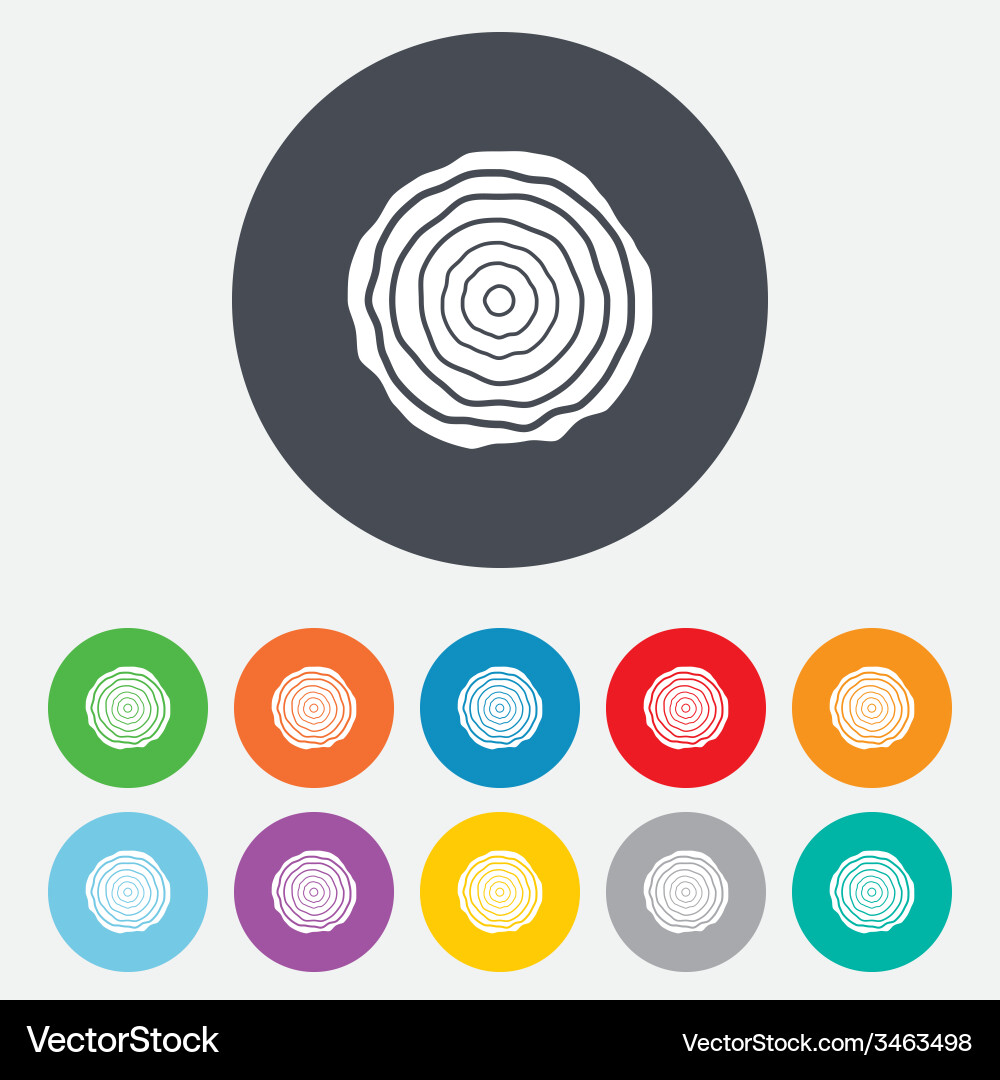 Wood sign icon tree growth rings Royalty Free Vector Image