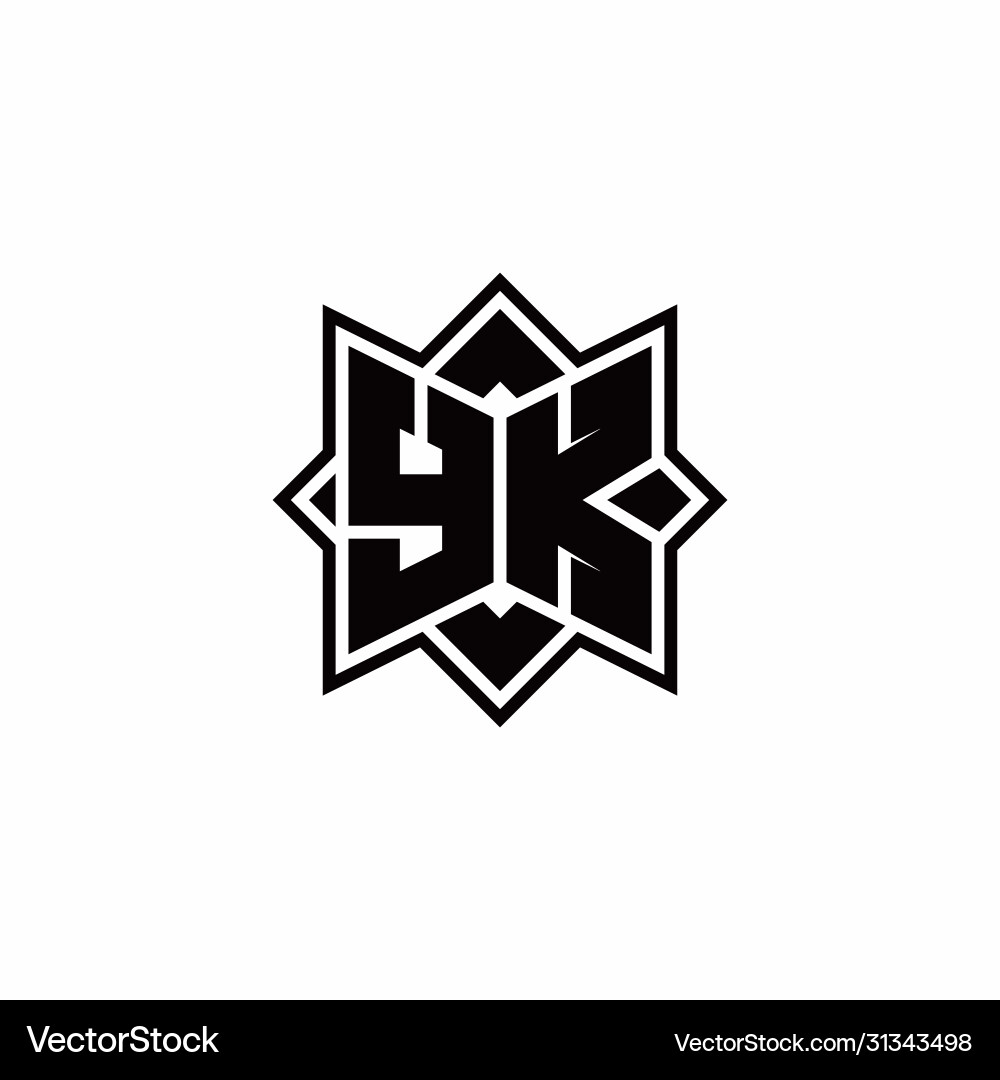 Yk monogram logo with square rotate style outline Vector Image