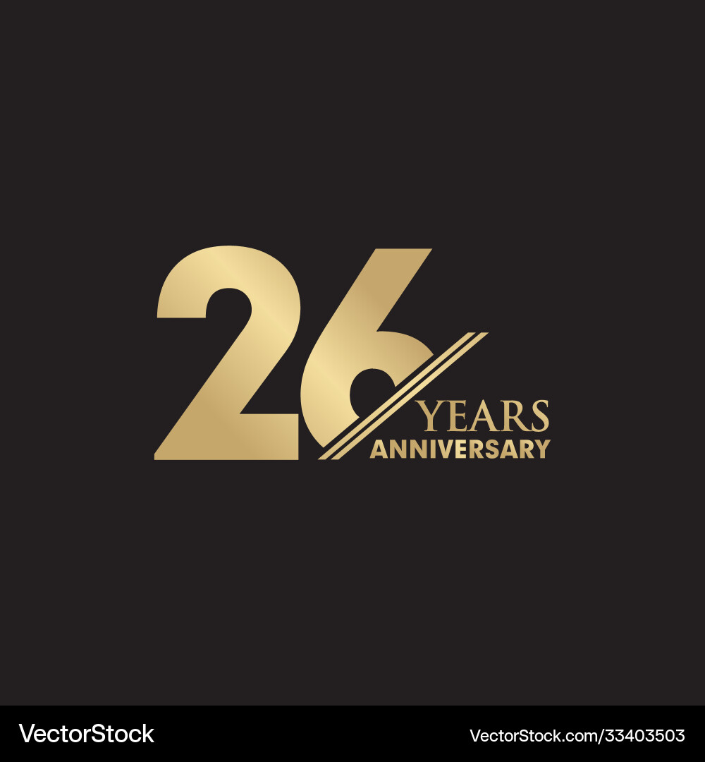 26th year anniversary emblem logo design template Vector Image