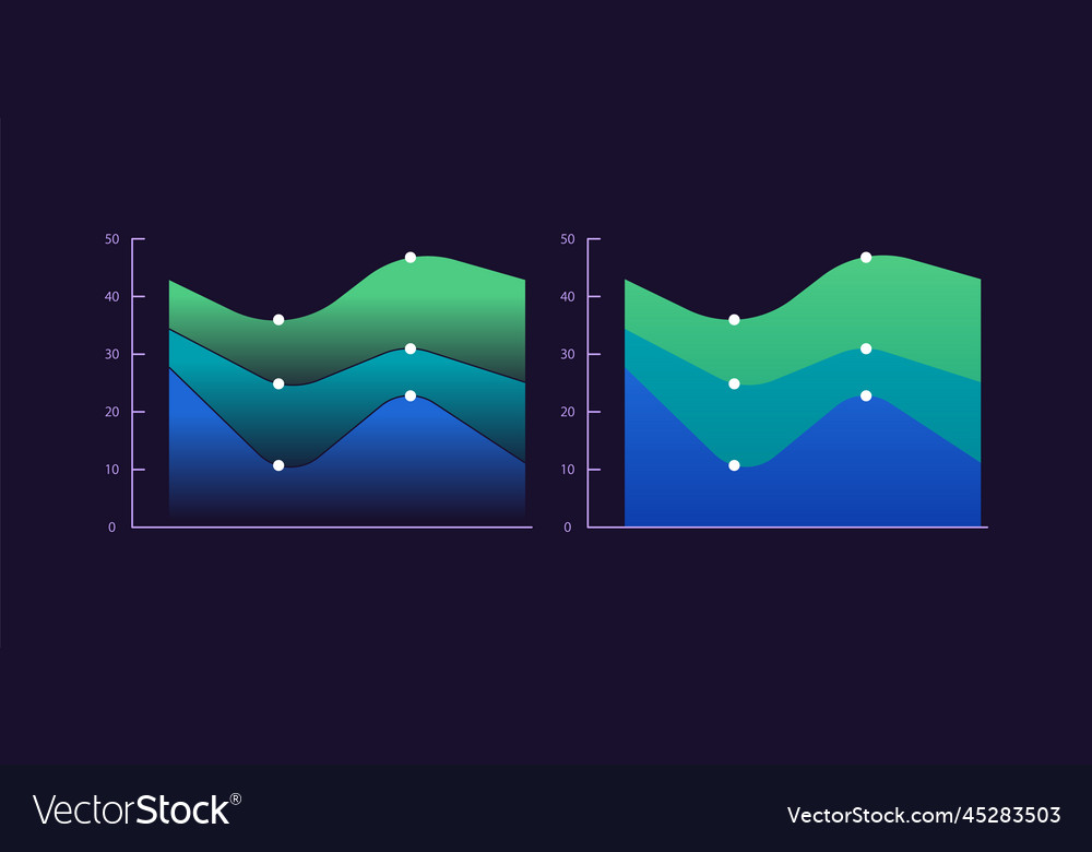 Area infographic chart design template set Vector Image