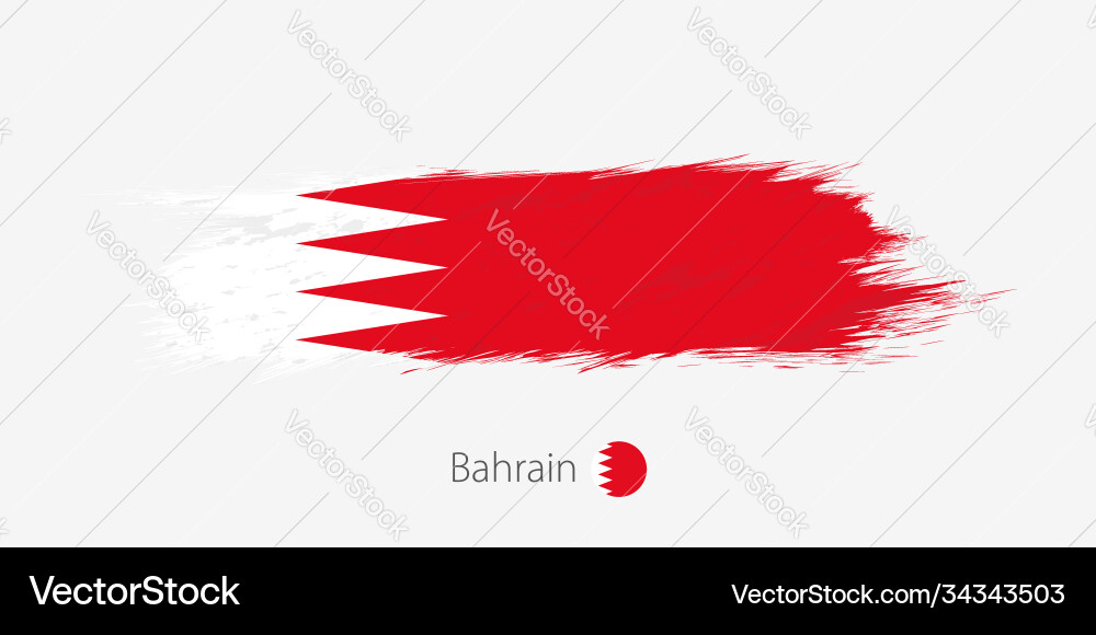 Flag bahrain grunge abstract brush stroke Vector Image