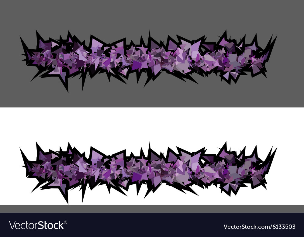 Graffiti abstract purple spiked shape pattern Vector Image