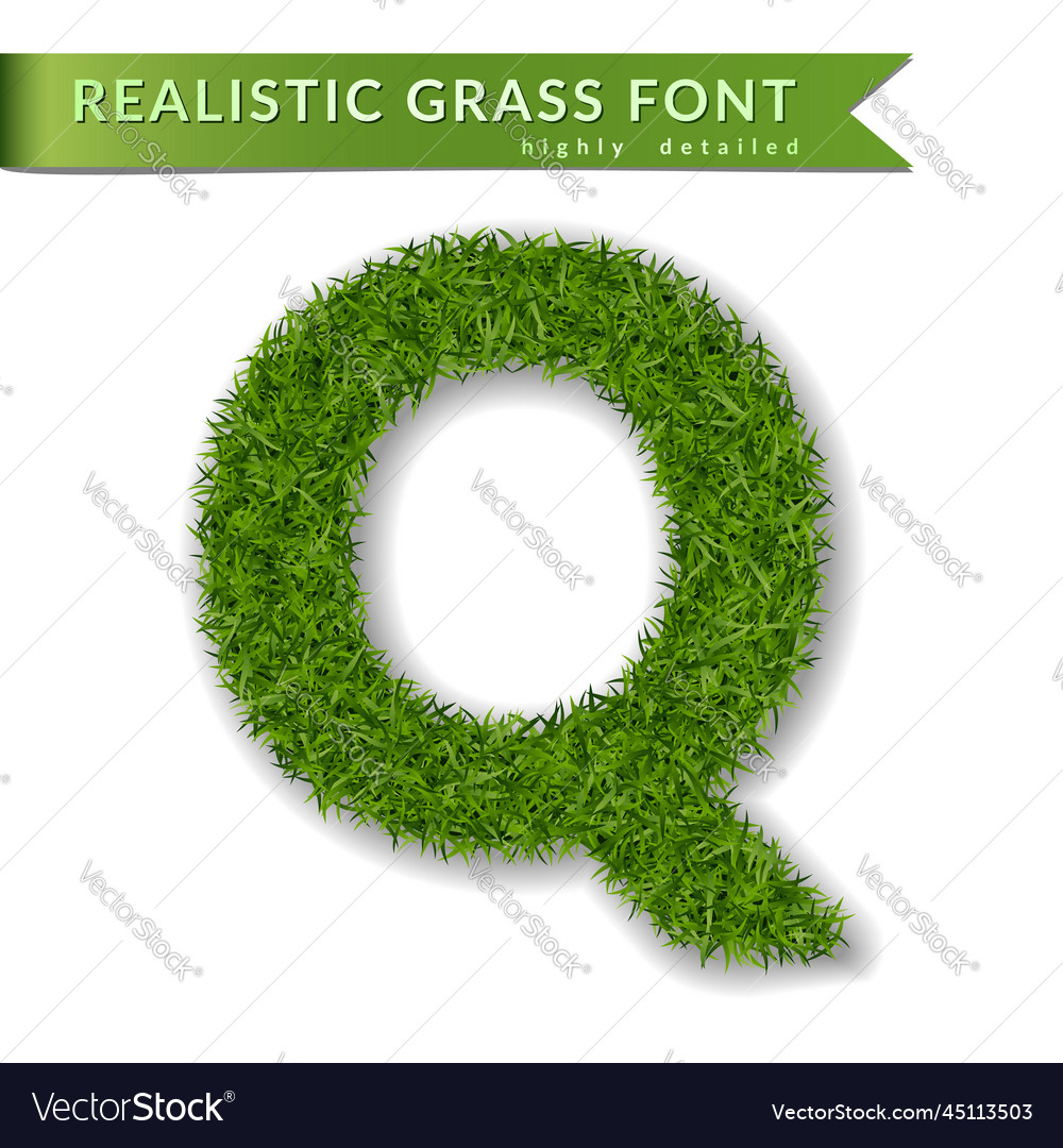 Grass letter q alphabet 3d design capital Vector Image Grass letter q alphabet 3d design capital Vector Image