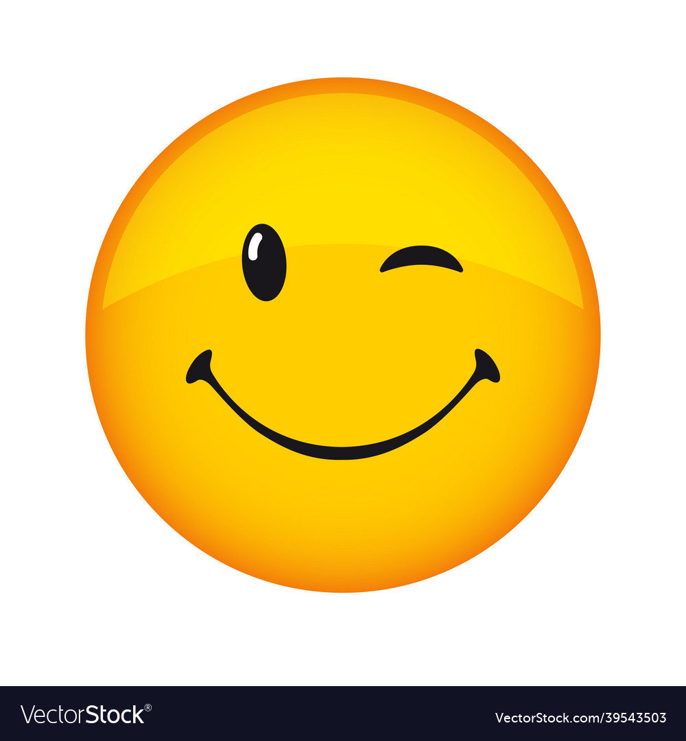 Happy wink banner creative concept Royalty Free Vector Image