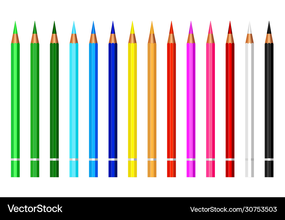 Set colorful pencil color Royalty Free Vector Image