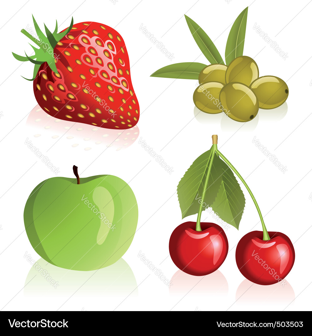 Set of fruits Royalty Free Vector Image - VectorStock