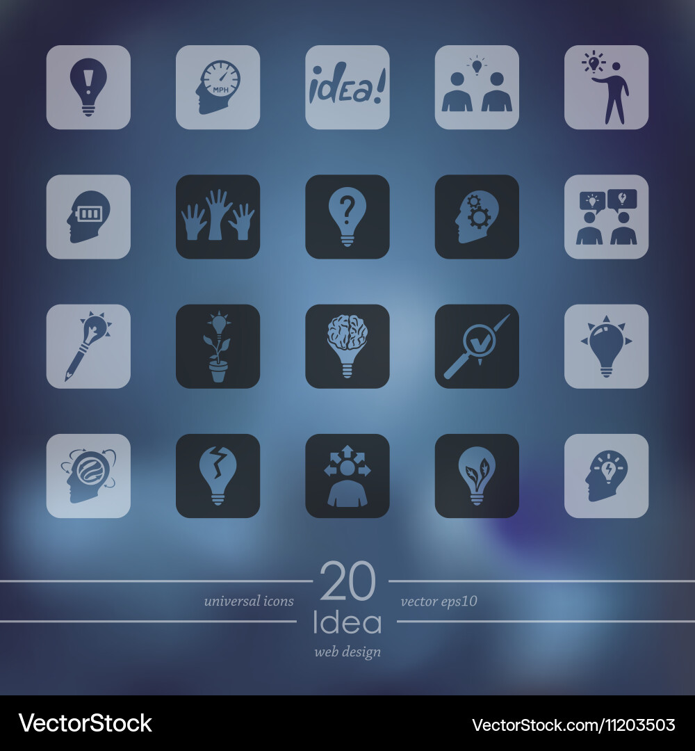 Set of idea icons Royalty Free Vector Image - VectorStock