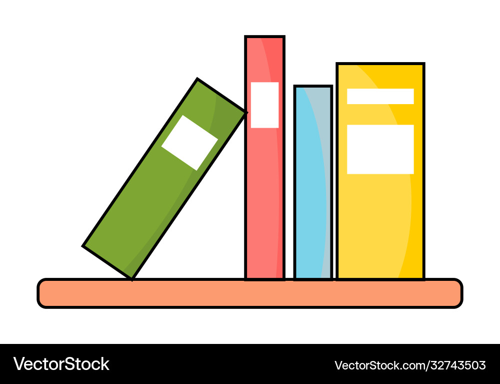 Simple icon bookshelf with colorful Royalty Free Vector