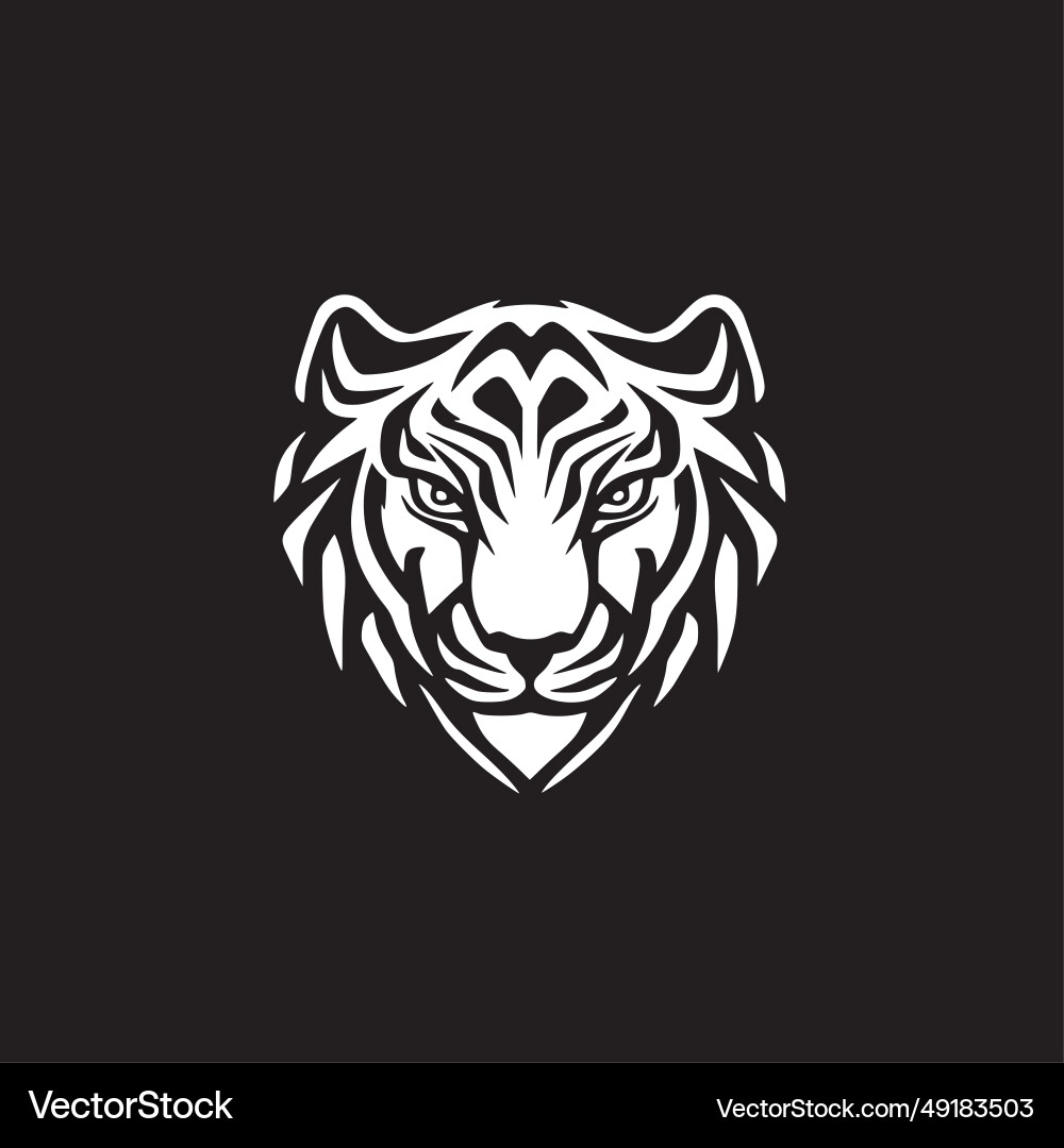Tiger - black and white isolated icon Royalty Free Vector