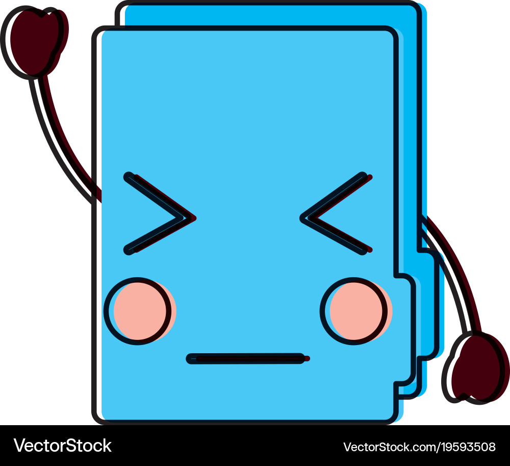 Angry file folder kawaii icon image Royalty Free Vector