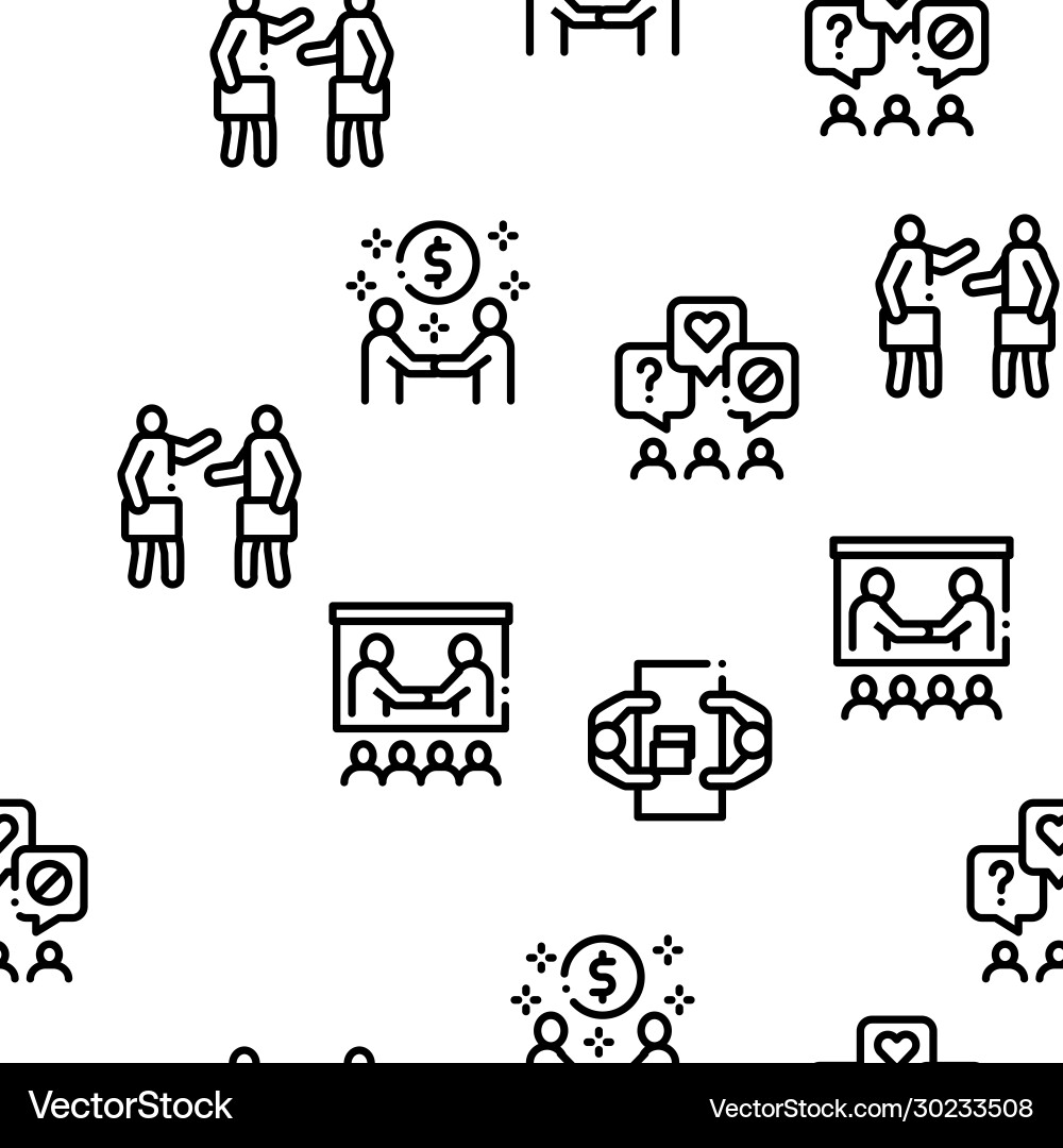 Business meeting conference seamless pattern Vector Image