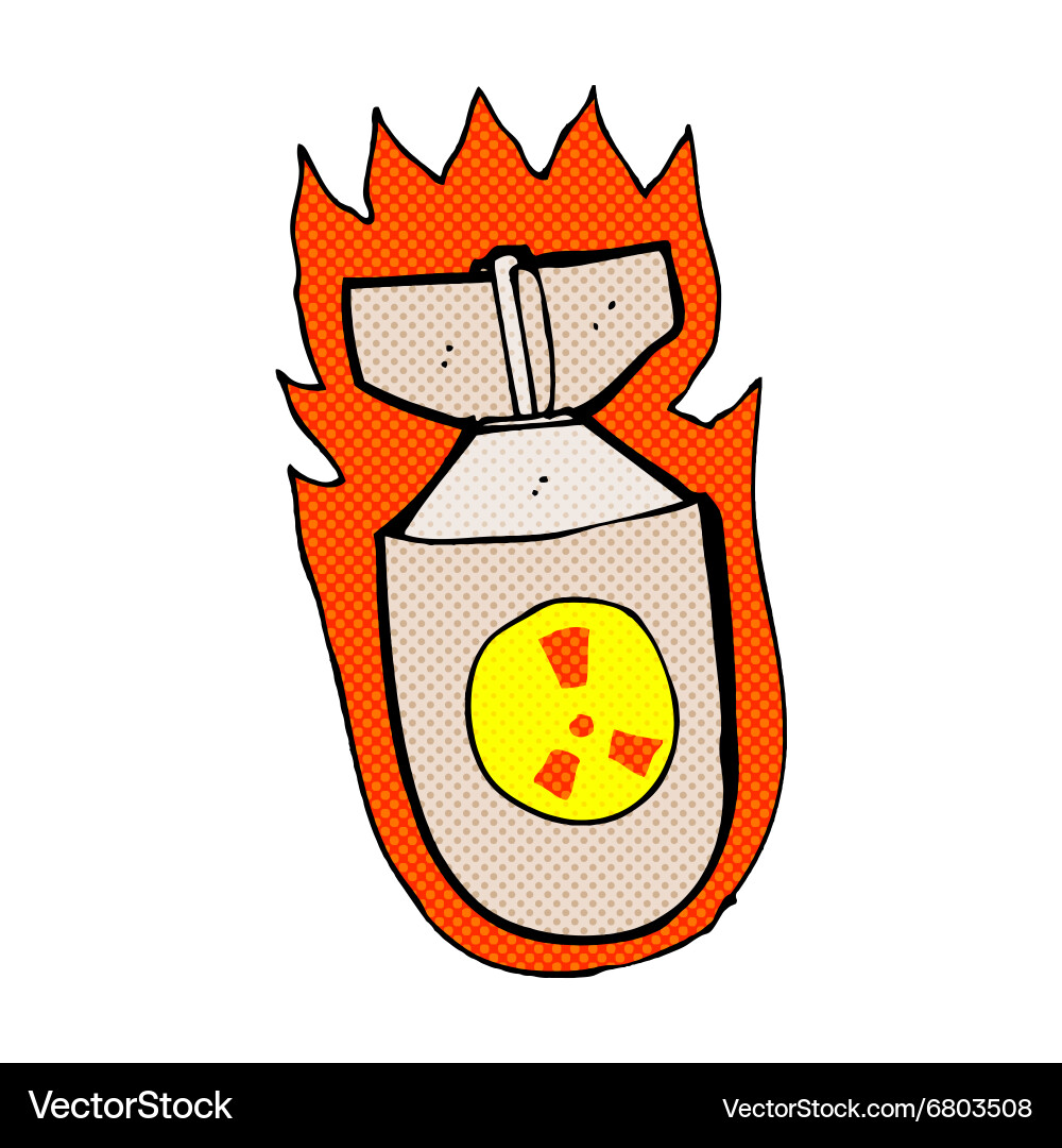 Comic cartoon flaming bomb Royalty Free Vector Image