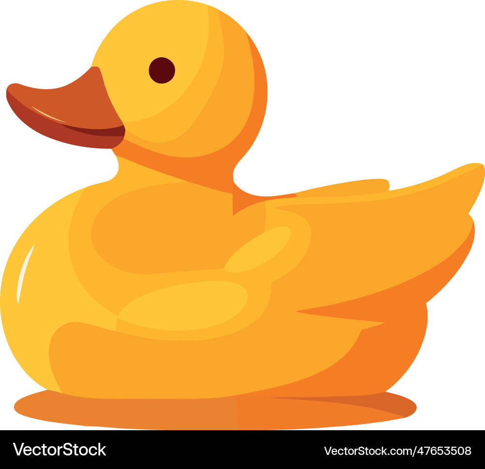 Cute yellow duckling toy icon Royalty Free Vector Image