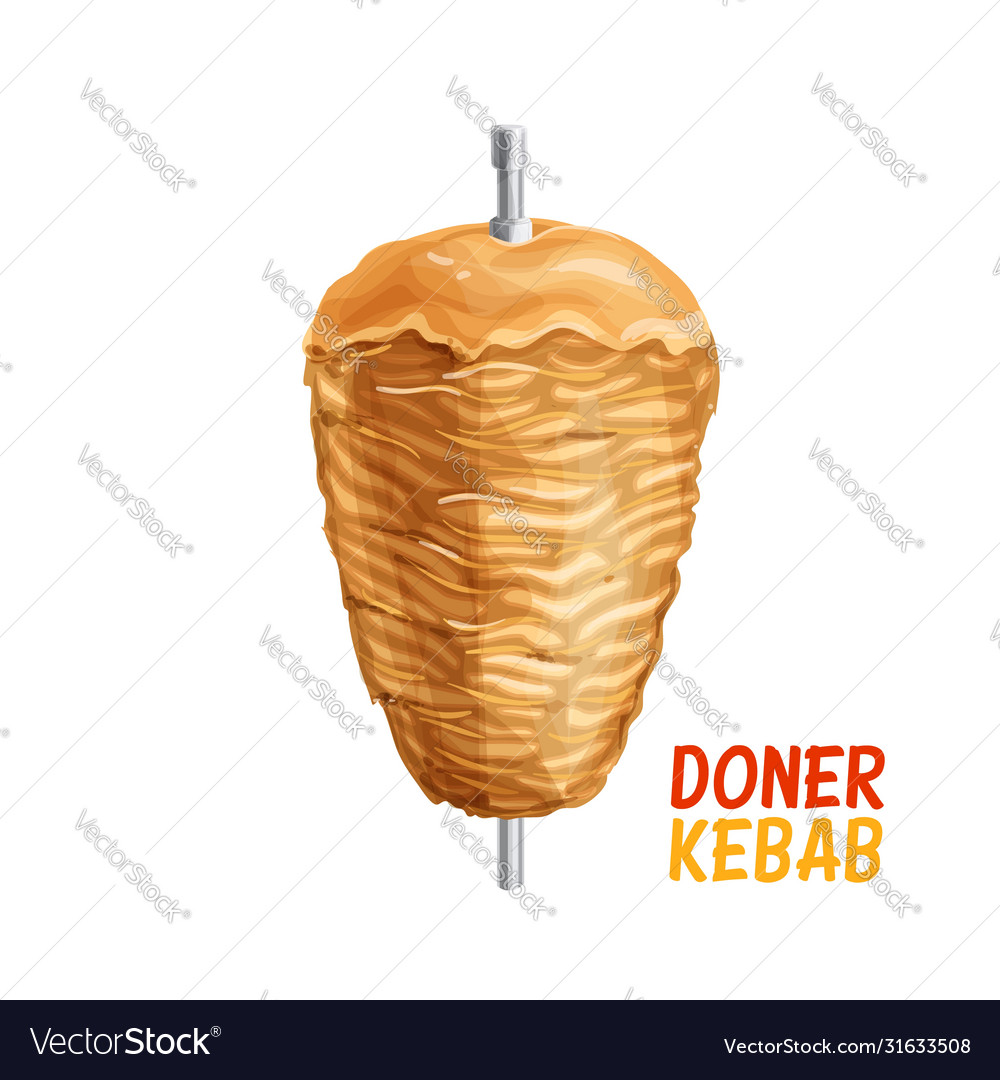 Doner kebab on pole Royalty Free Vector Image - VectorStock
