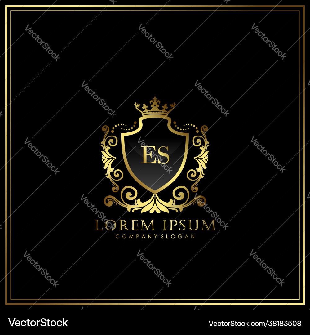 Es initial letter luxury logo template in art Vector Image