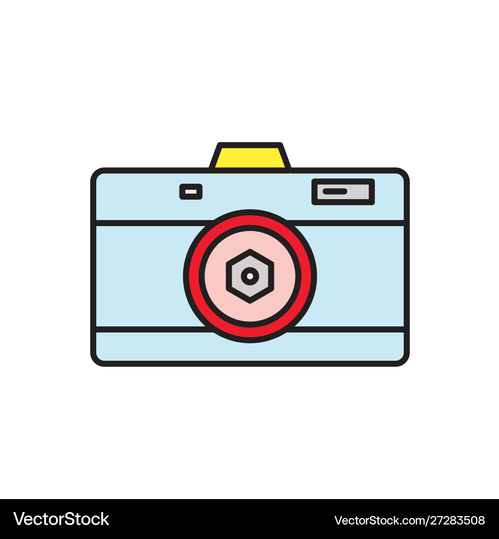 Fancy colors camera glyph icon isolated on white Vector Image