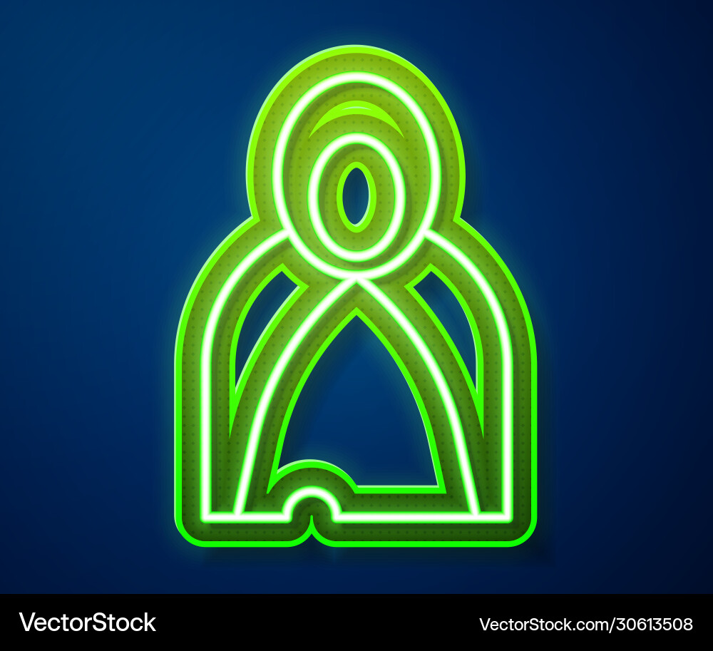 Glowing neon line mantle cloak cape icon Vector Image