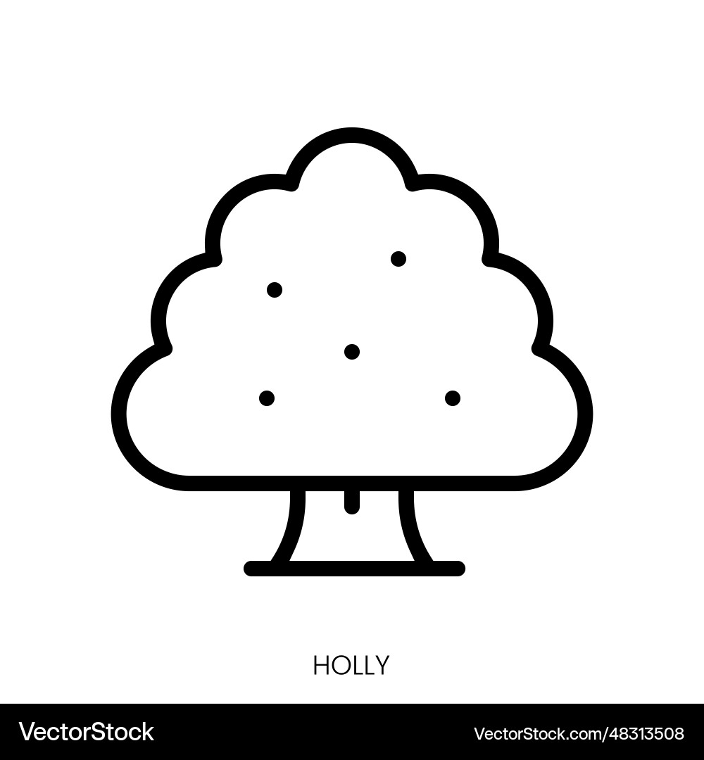 Holly icon line art style design isolated Vector Image