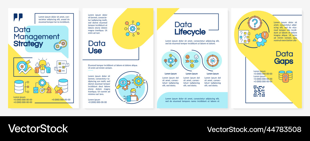 Information management strategy blue and yellow Vector Image