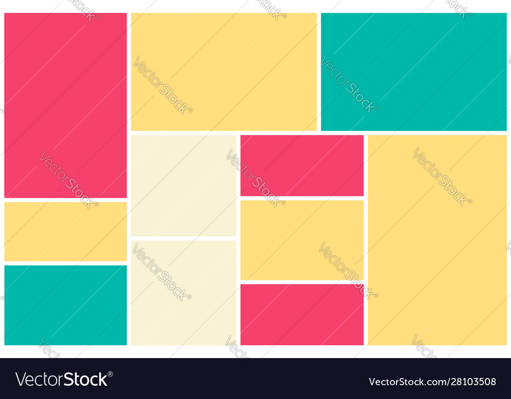 Photo collage pattern white frames colored Vector Image
