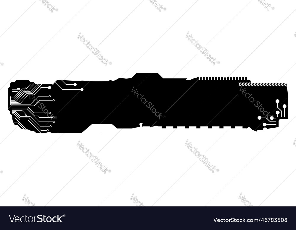 Rectangular design element silhouette in tech Vector Image