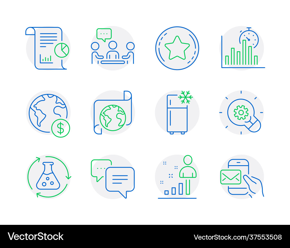 Technology icons set included icon as global Vector Image