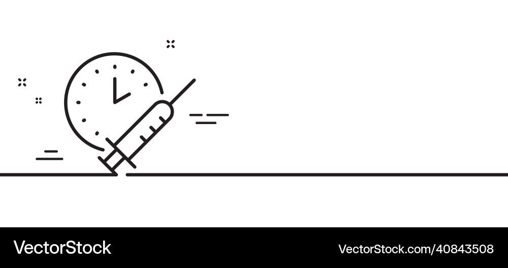 Vaccination schedule line icon vaccine syringe Vector Image