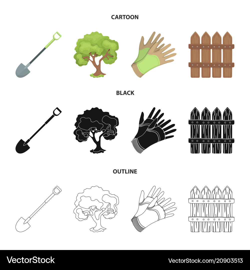 A shovel with handle tree in the garden Royalty Free Vector