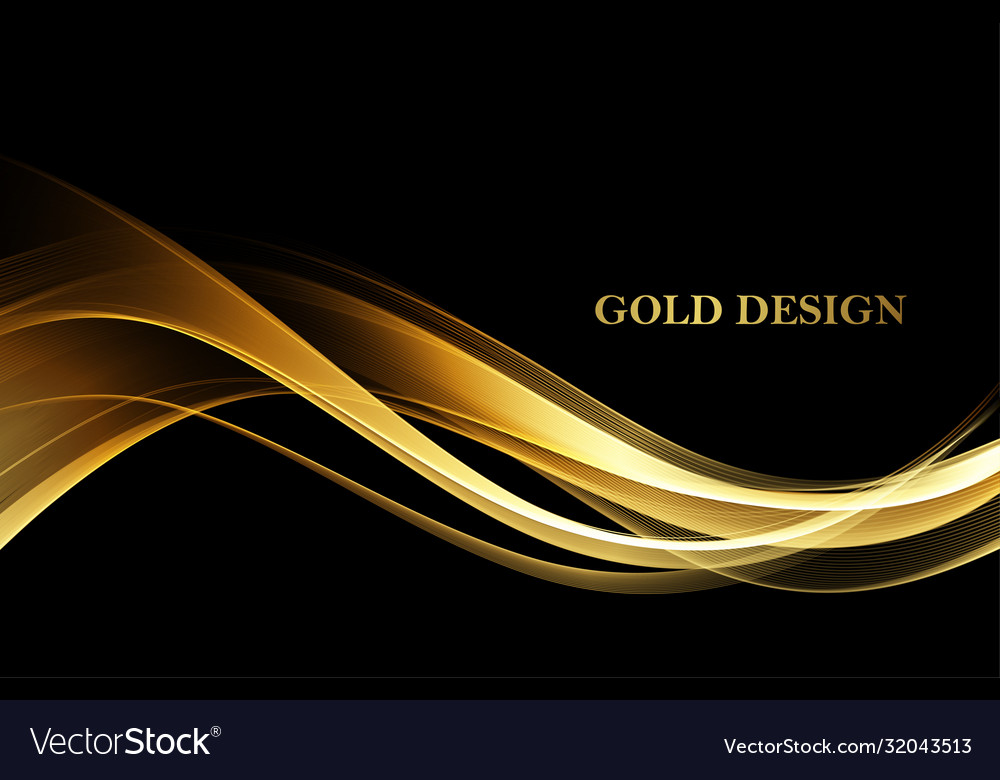 Abstract shiny color gold wave design element Vector Image