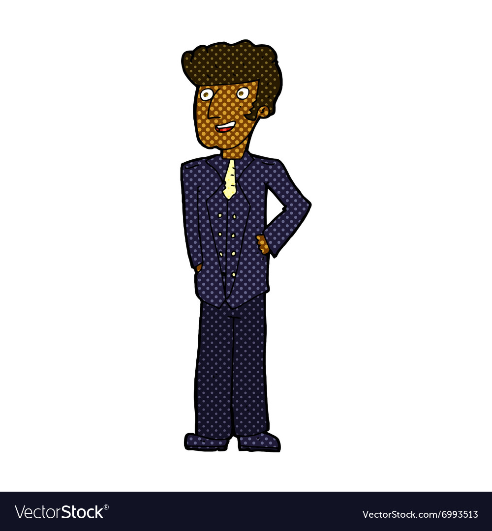Comic cartoon upperclass man Royalty Free Vector Image