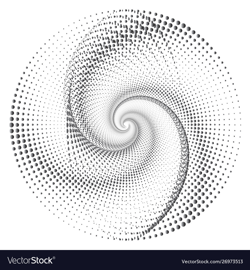 Dotted halftone spiral pattern or texture Vector Image
