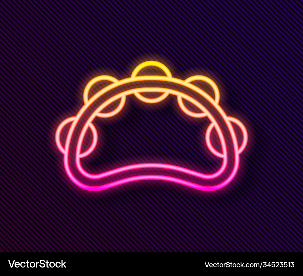 Glowing neon line musical instrument percussion Vector Image