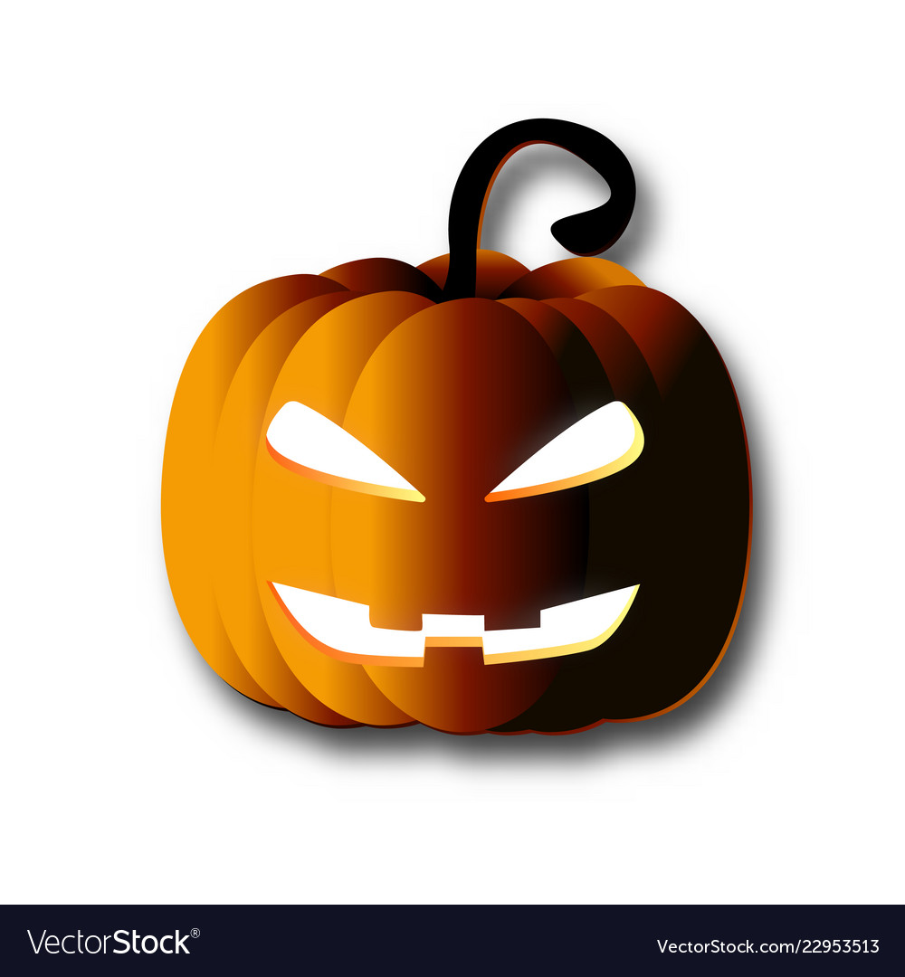 Halloween pumpkin paper art on isolated white Vector Image