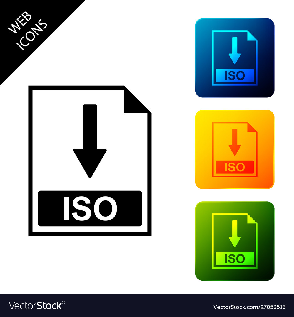 Iso file document icon download button Royalty Free Vector