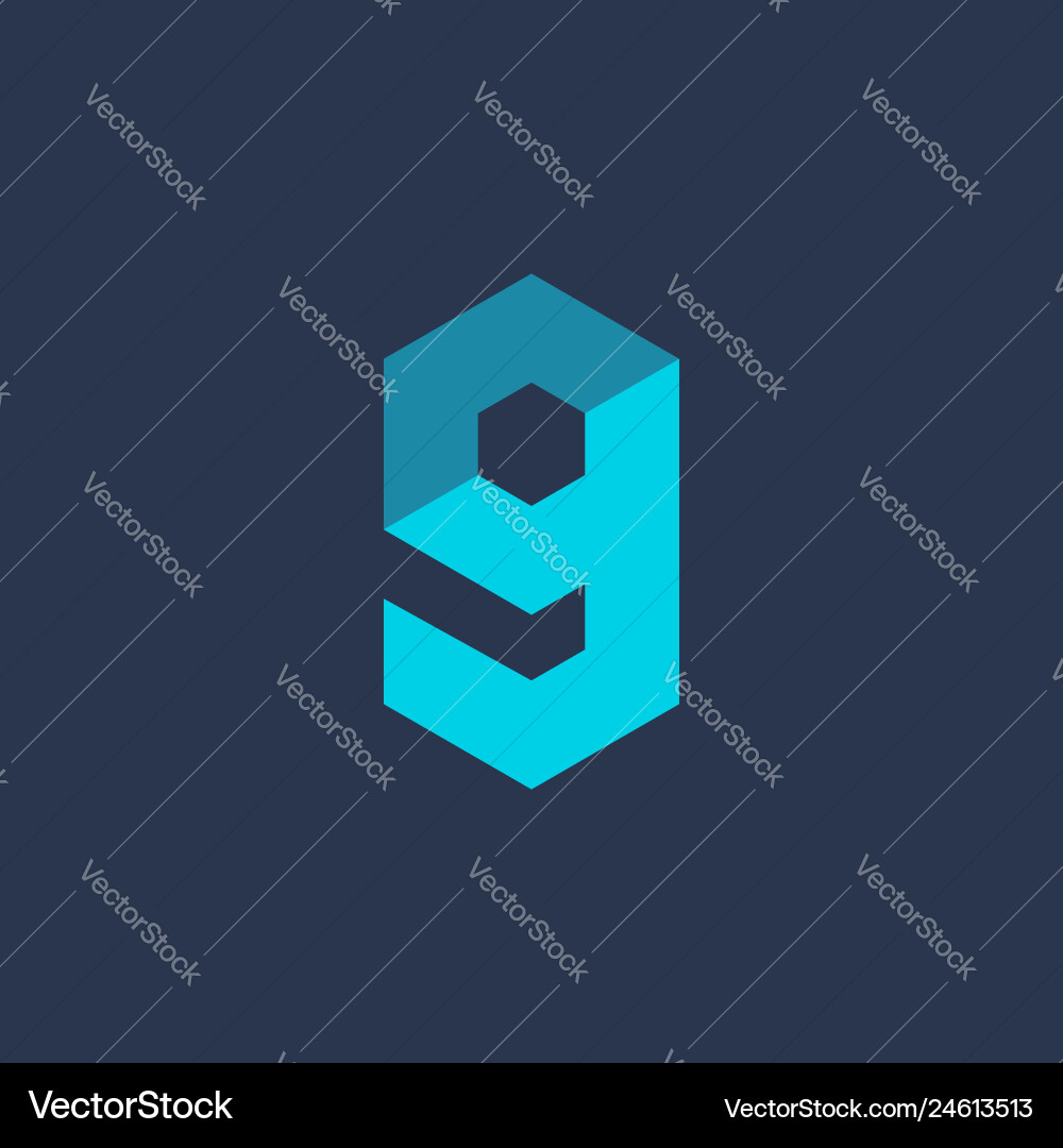 Letter g number 9 technology logo icon design Vector Image